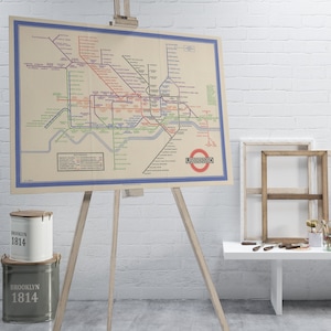 Retro London Subway Map (1933) " Canvas Decor " Vintage Style Art ...