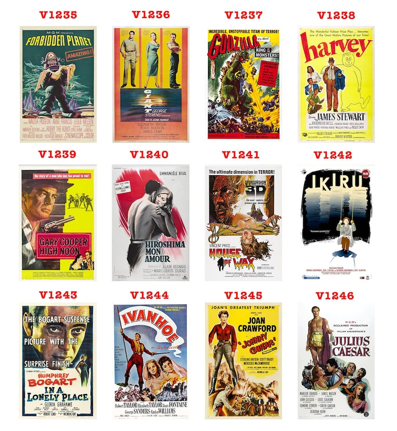 Vintage 1950s Classic Movie Posters – Retro Art in Multiple Sizes! - 2 ...