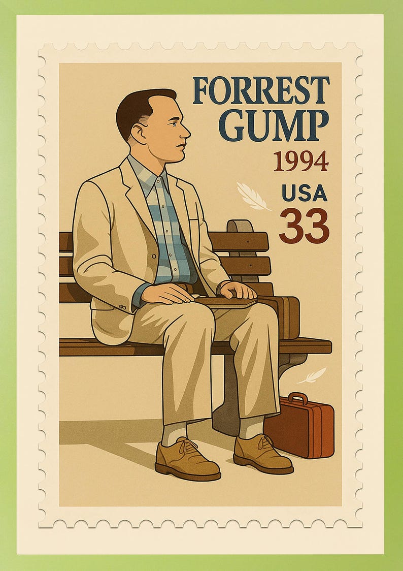 Forrest Gump Movie Stamp Art Print | Vintage Movie Poster | Canvas ...