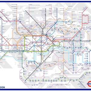 London Map With Elizabeth Line Poster - Framed Poster - Canvas Wall Art ...
