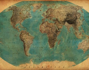 World Map 1930 - Etsy