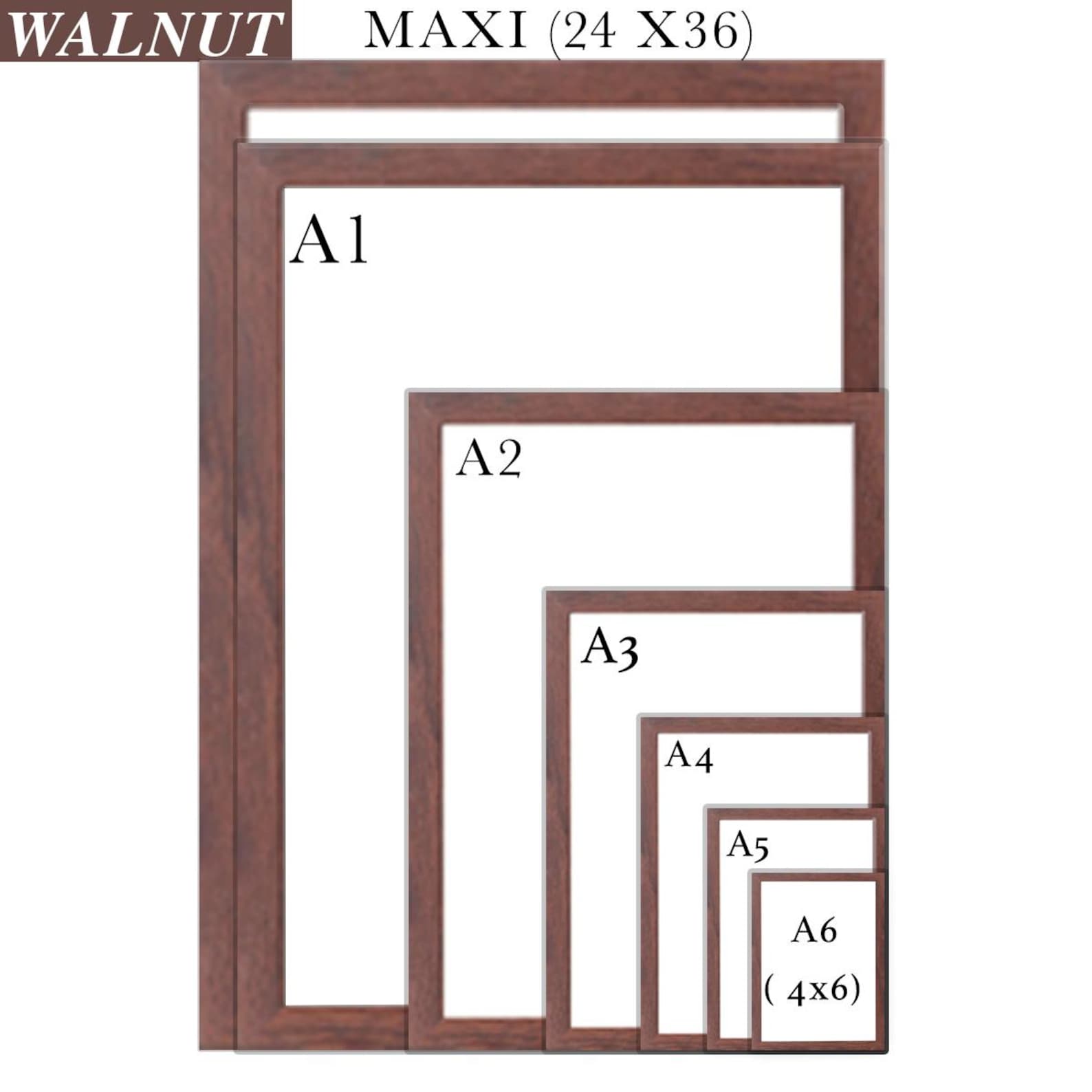 Maxi 24x36 A1 A2 A3 A4 A5 A6 Photo Frames - Black White Walnut Oak ...
