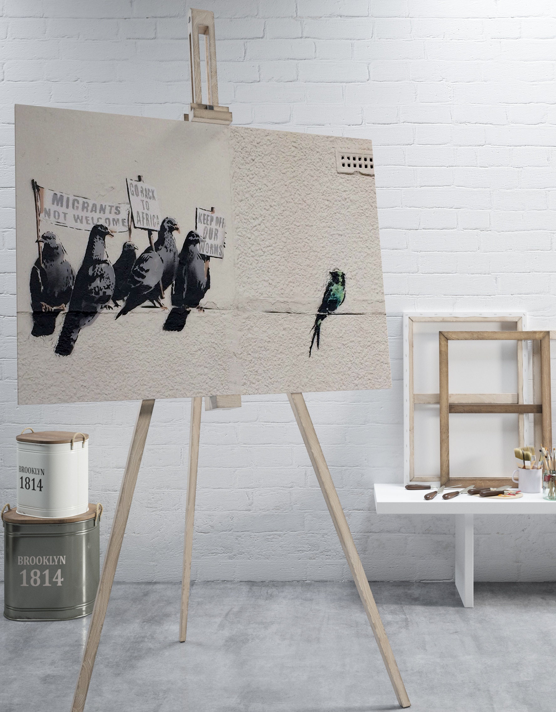 Banksy Canvas Wall Art Banksy Protest Birds Canvas - Etsy