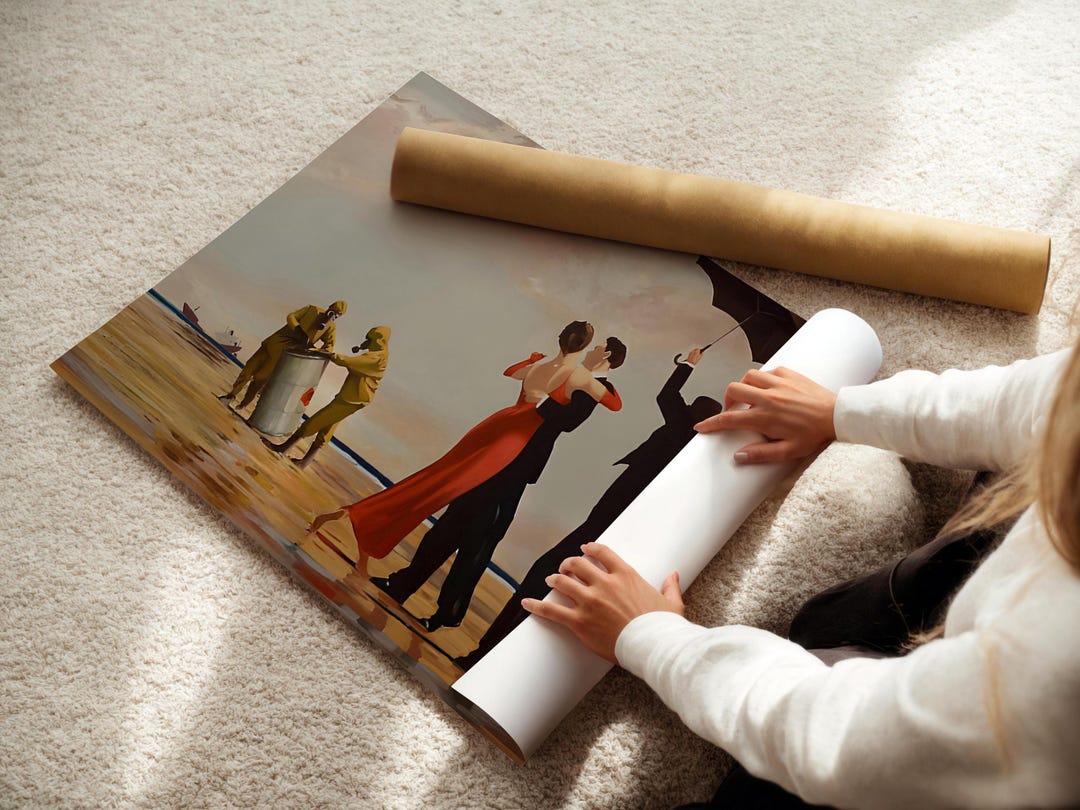 Banksy Dancing Butler on Toxic Beach Poster Print | Canvas | Framed ...