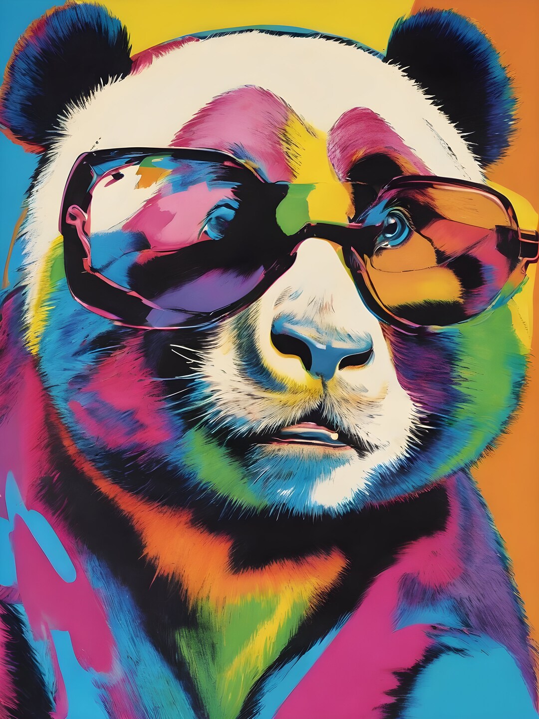 Wall Art Panda, Pop Art Panda Ai Art Poster Framed Poster Gallery ...