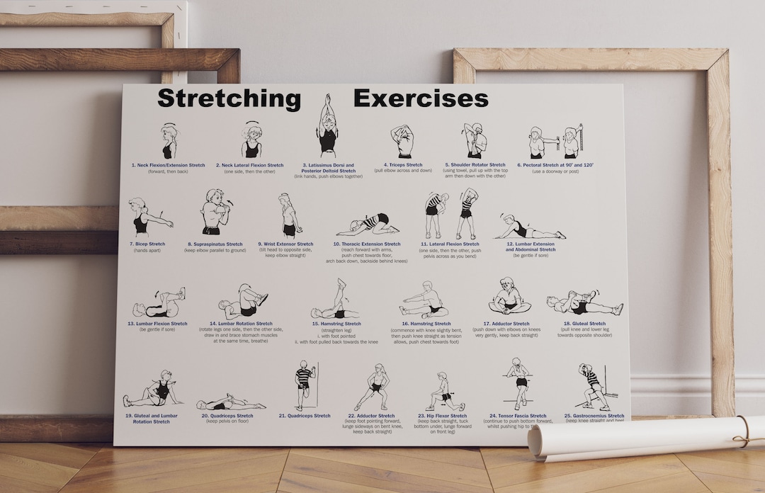 Stretching Exercises Gym Fitness Canvas Art Decor - Etsy