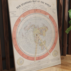 Alexander Gleason's New Standard Map of the World Canvas Wall - Etsy