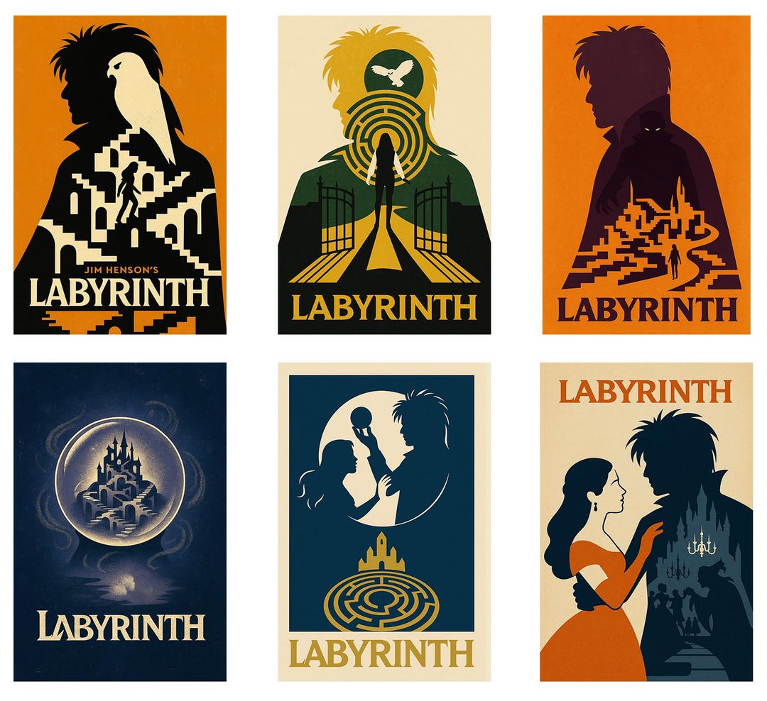 Minimal Labyrinth Poster | Stylish Fantasy Film, Movie Art Print ...
