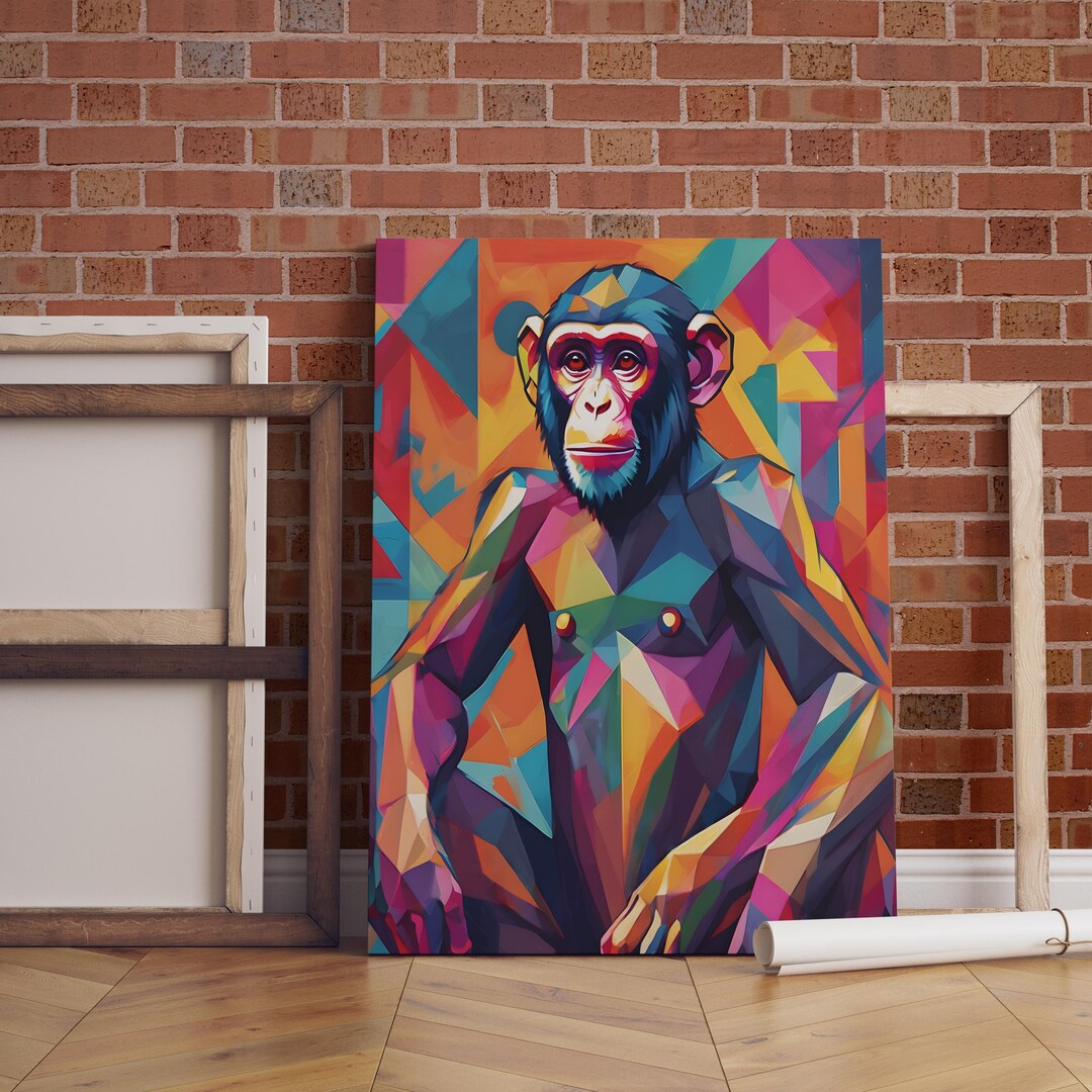 Wall Art Monkey , Ai Cool Monkey Art Poster Framed Poster Gallery ...