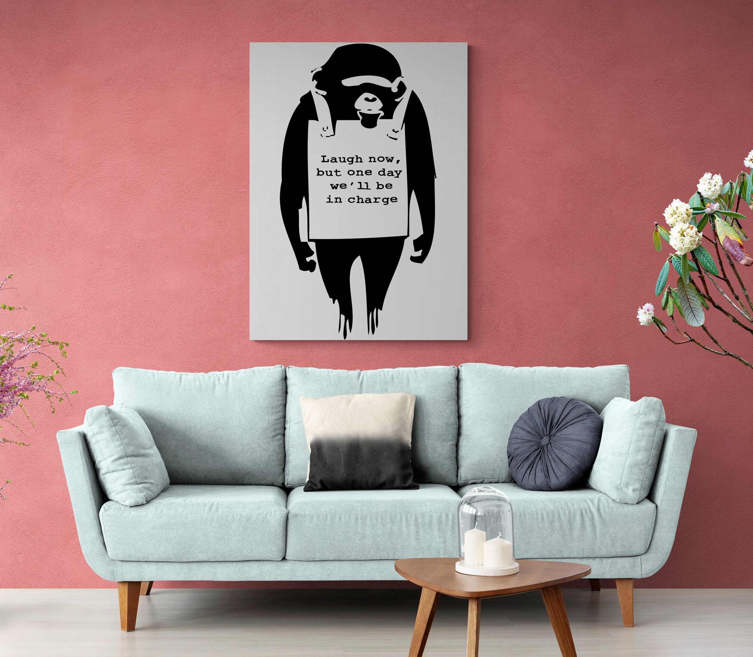 Banksy Canvas Wall Art Banksy Laugh Now but One Day We Ll Be - Etsy