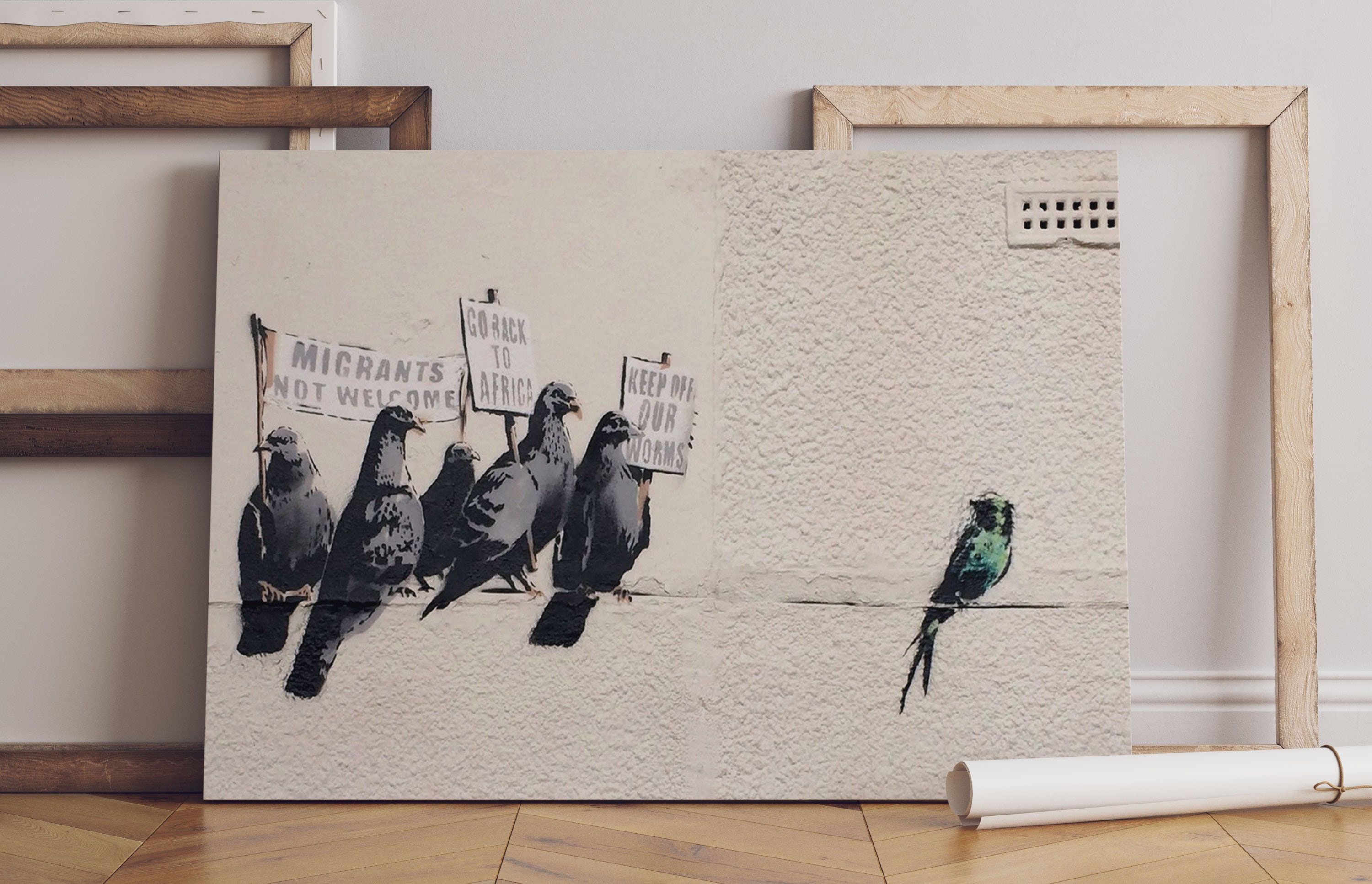 Banksy Canvas Wall Art Banksy Protest Birds Canvas - Etsy