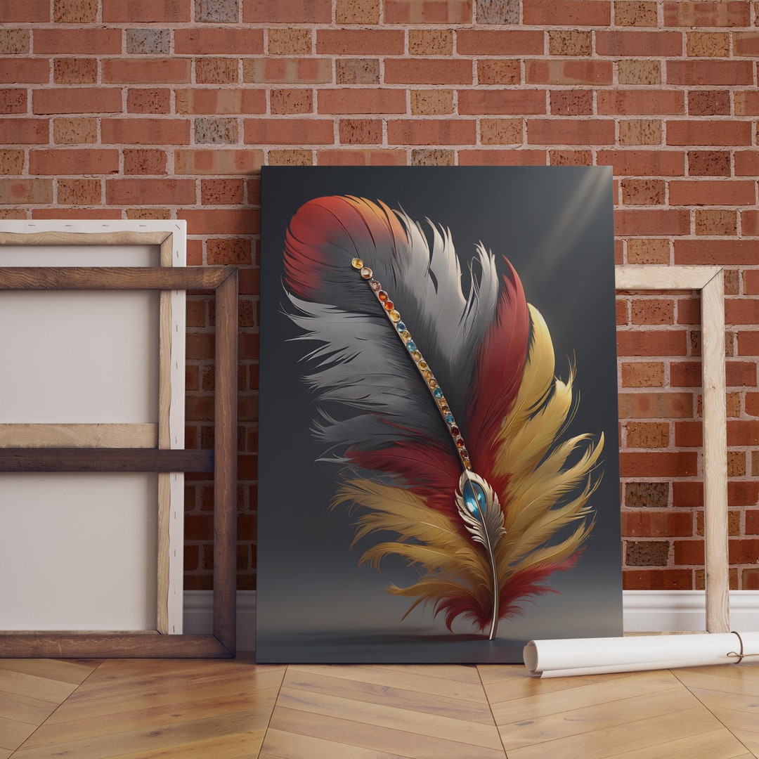 Bird Feather Art Wall Art - Luxury Feather Home Wall Art - Poster ...