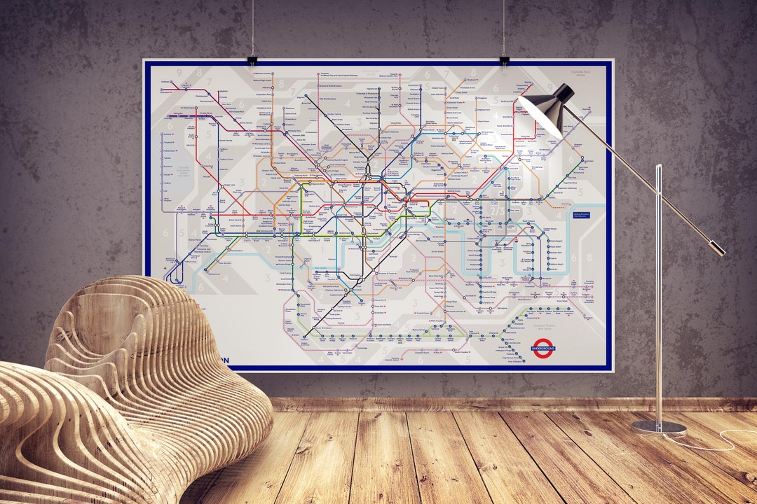 London Map With Elizabeth Line Poster - Framed Poster - Canvas Wall Art ...