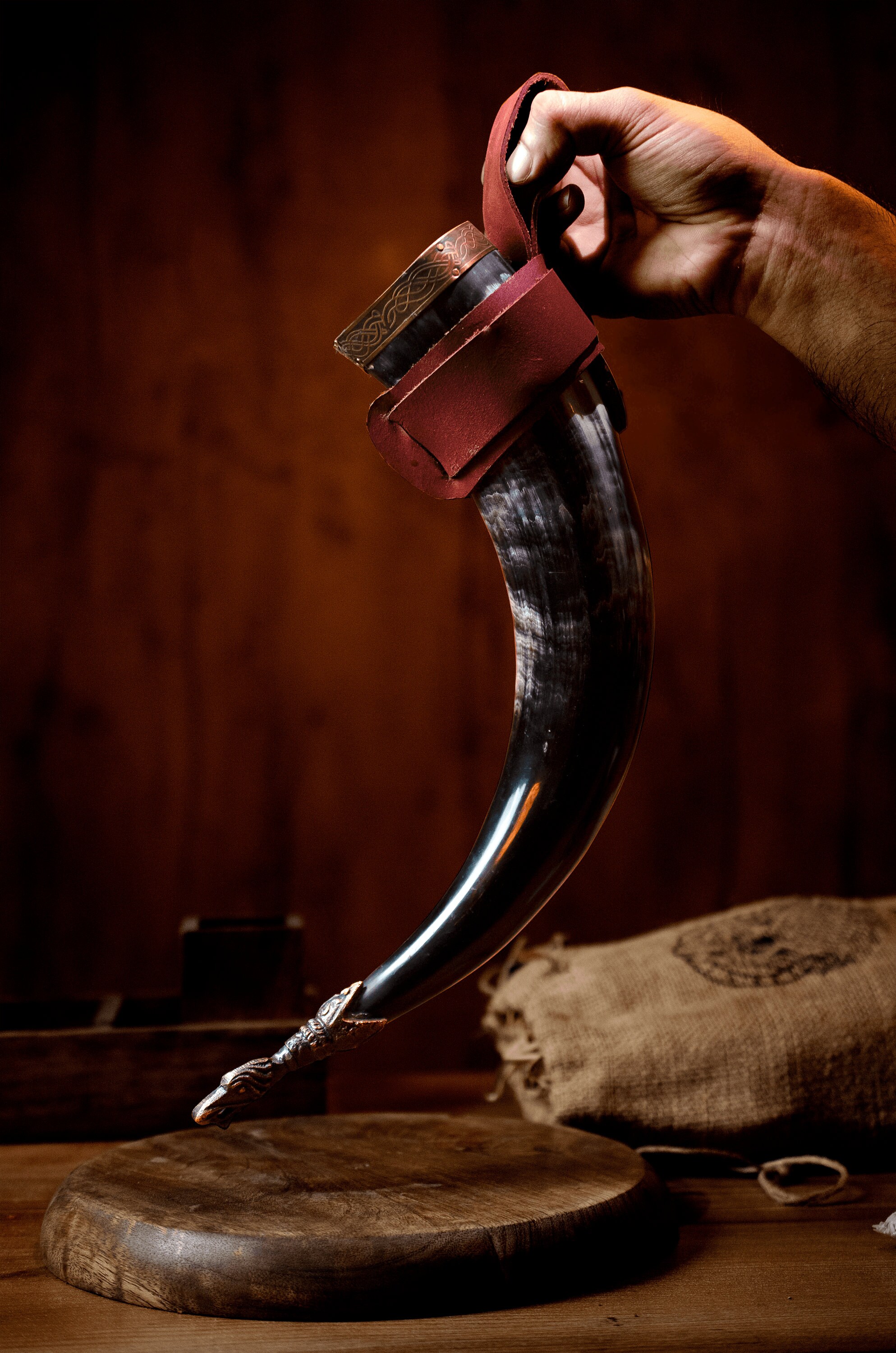 Drinking Horn Set Brass Adorned Rim & Tip by Norse Empire 16-20oz ...