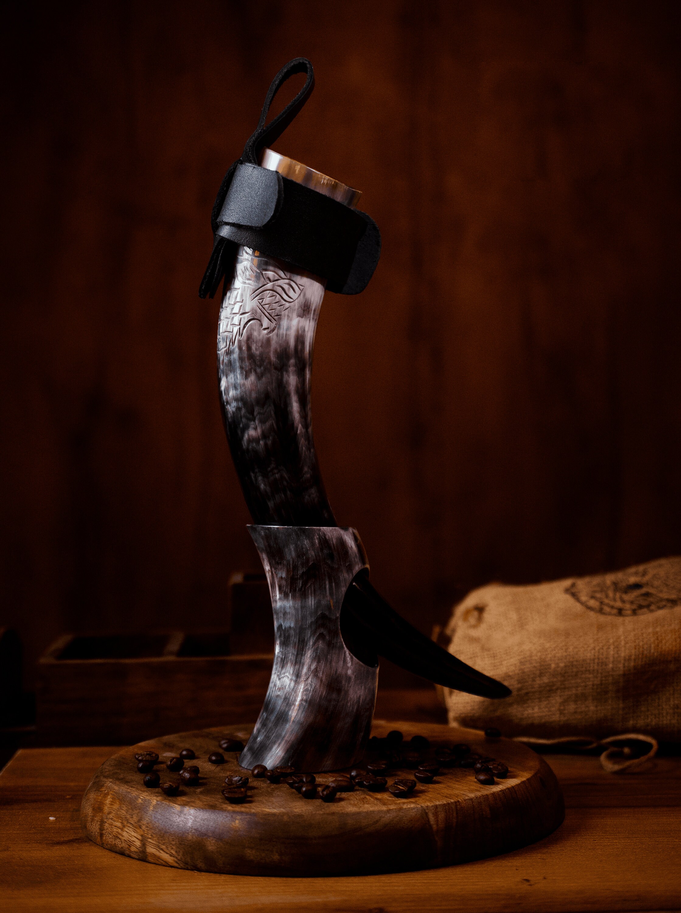 Wolf Horn Set by Norse Empire 12-16ozviking Drinking Horn, Engraved ...