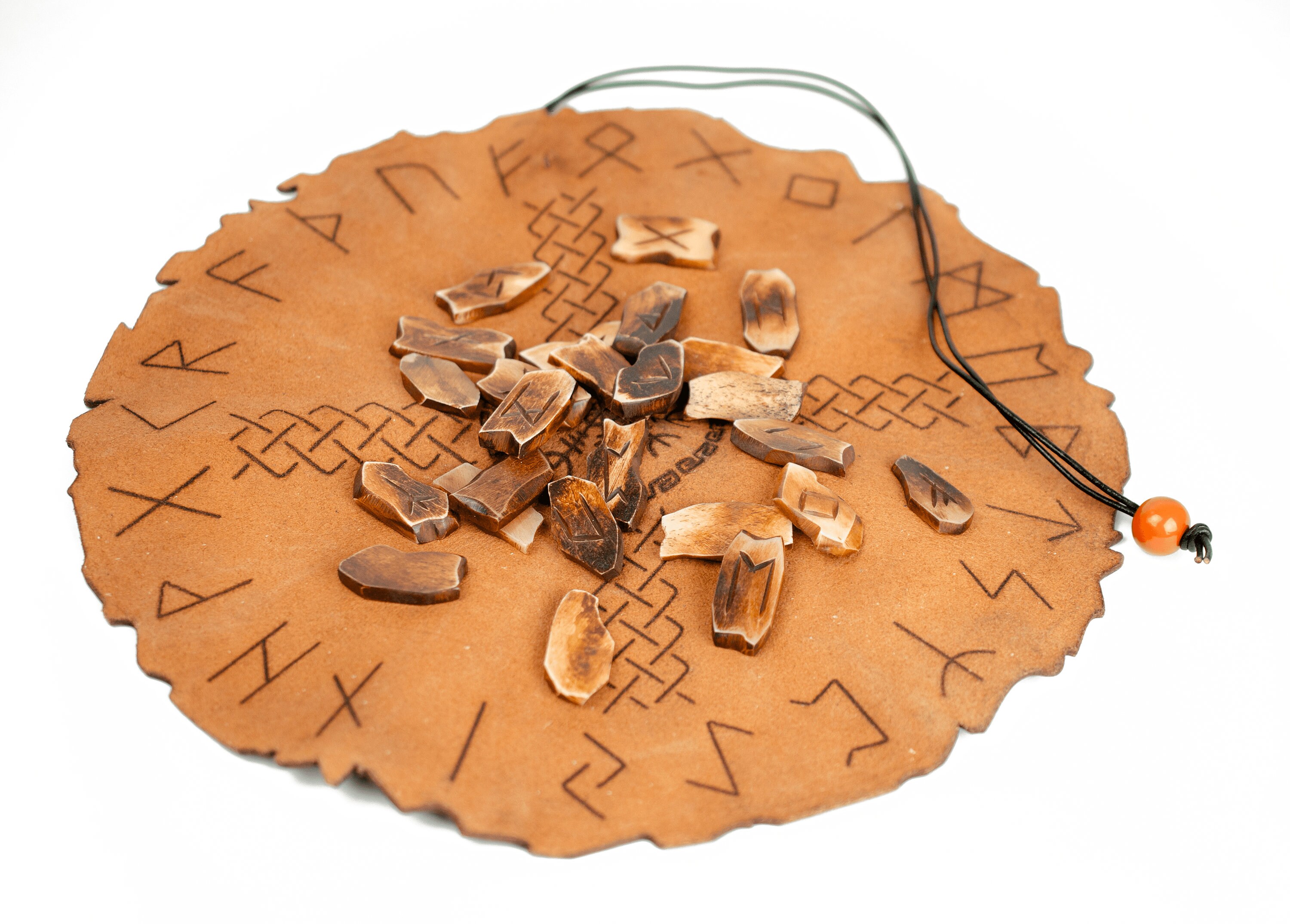 Viking Rune Divination Set Includes a Premium Leather Divination Mat ...