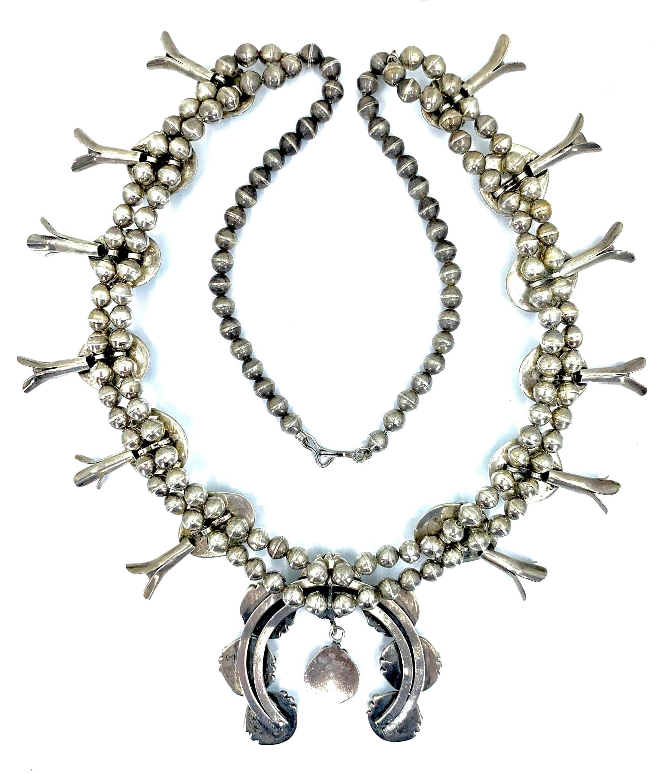 Spectacular, Heavy Old Pawn Navajo Squash Blossom Necklace - Etsy