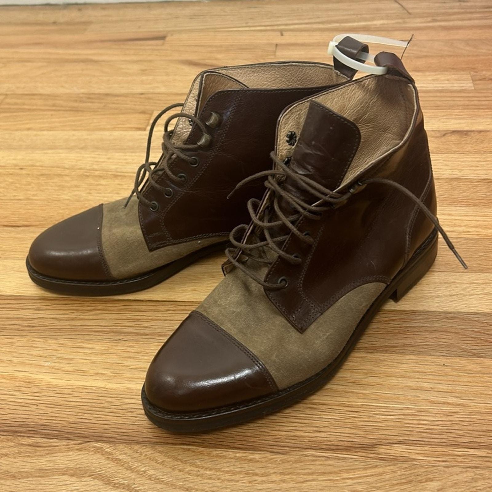 Vintage Two-tone Leather Italian Lace up Boots - Etsy