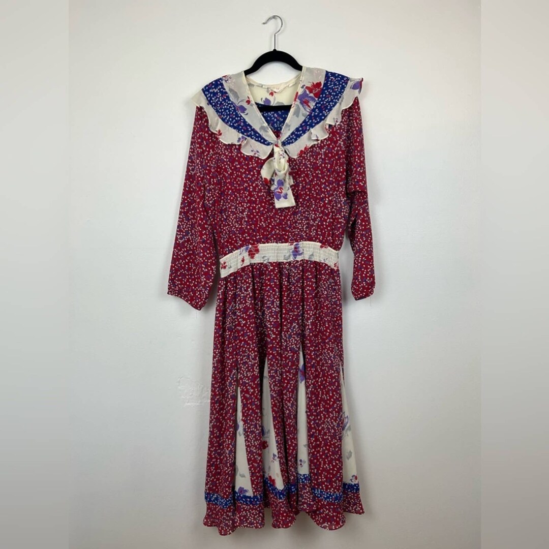 Vintage Susan Freis 1980s Mixed Pattern Dress - Etsy