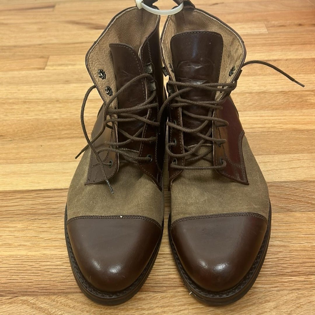 Vintage Two-tone Leather Italian Lace up Boots - Etsy