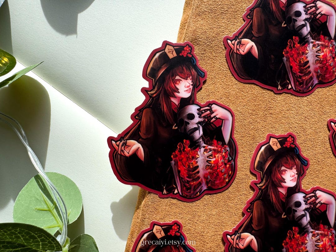 Hu Tao Genshin Impact Vinyl Sticker, Matte Finish | Semi-realistic ...