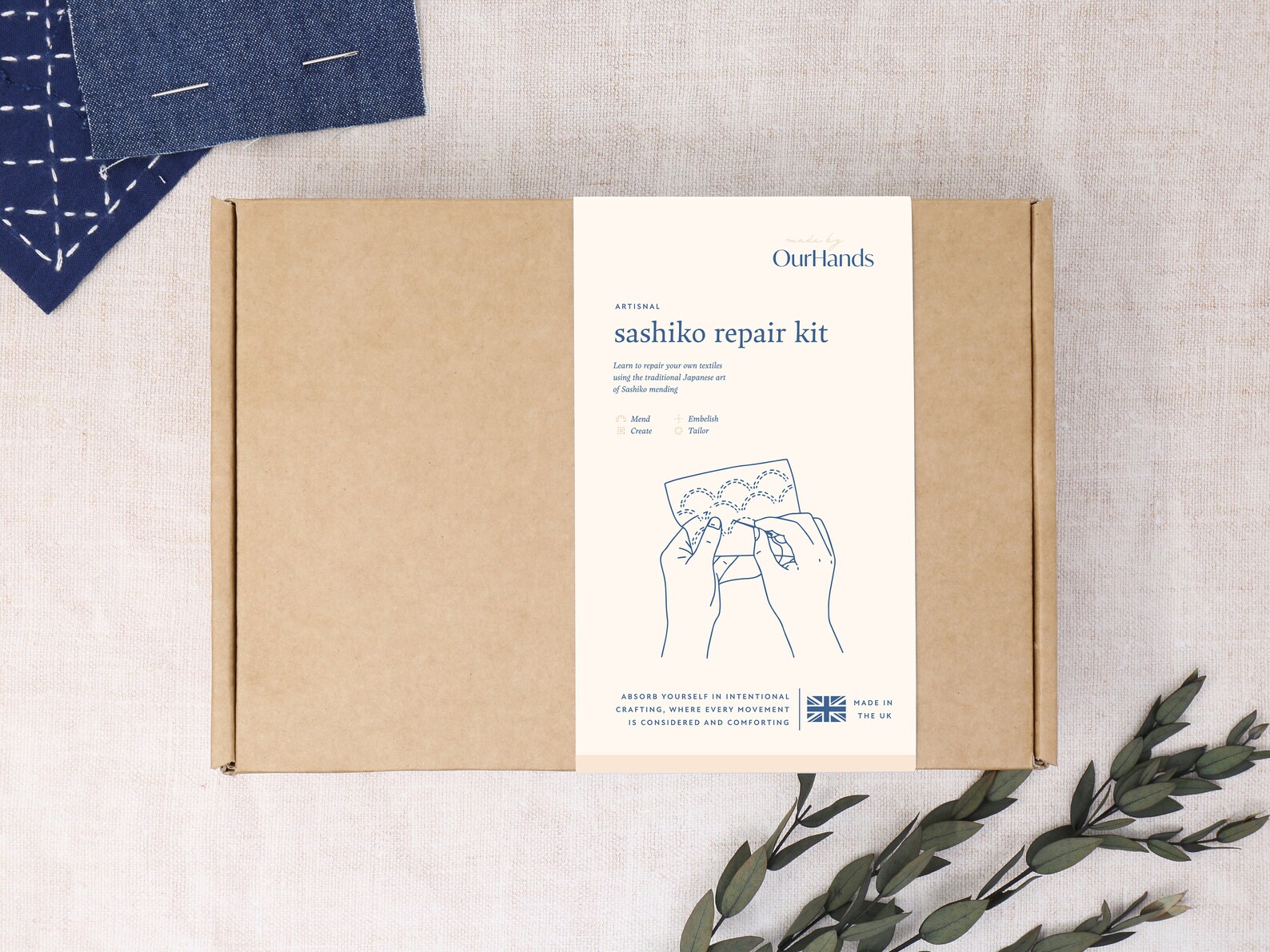 Sashiko Repair Kit Japanese Embroidery Beginner Kit With - Etsy UK