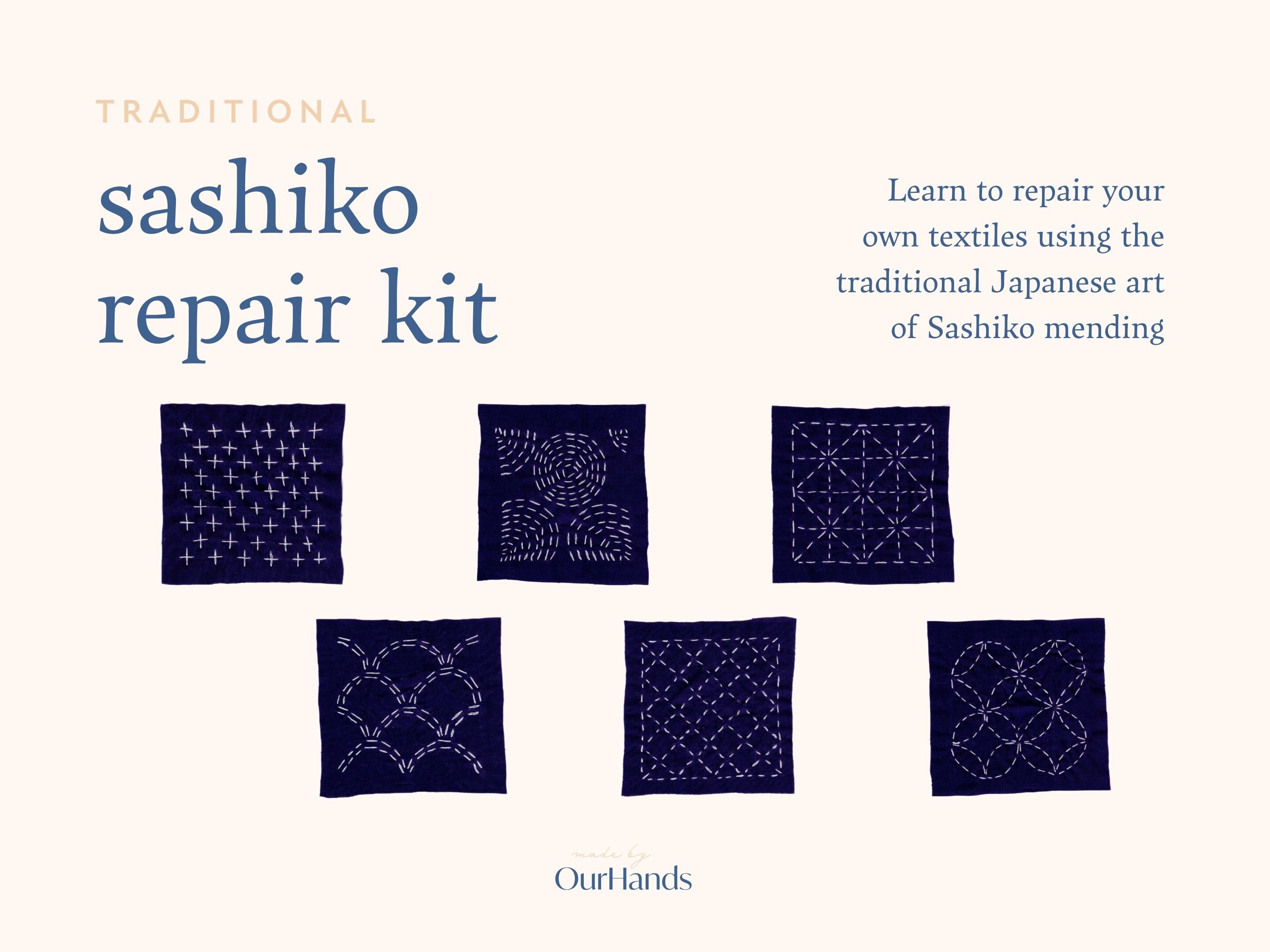 Sashiko Repair Kit Japanese Embroidery Beginner Kit With - Etsy UK