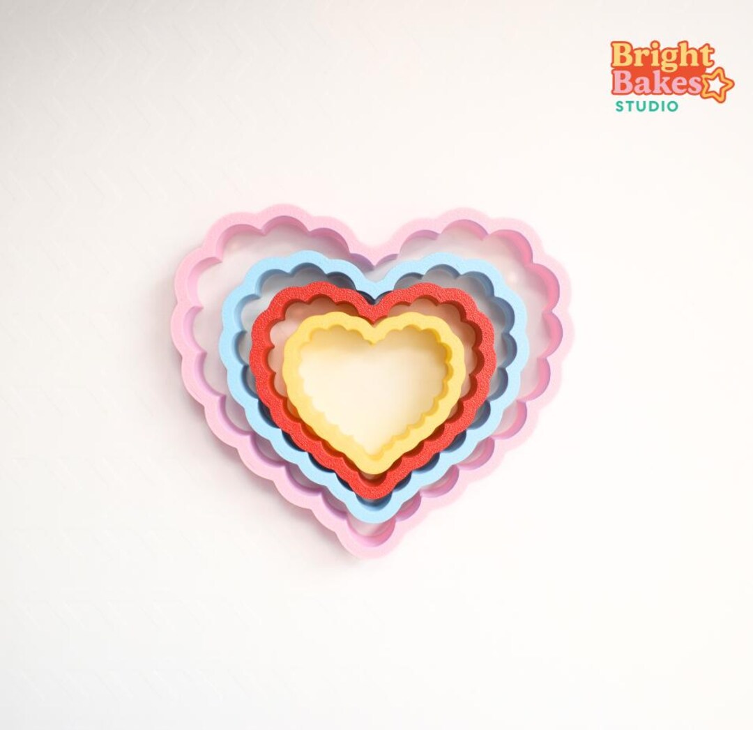 Scalloped Heart Cookie Cutter: 3D Printed PLA, Multiple Sizes - Etsy