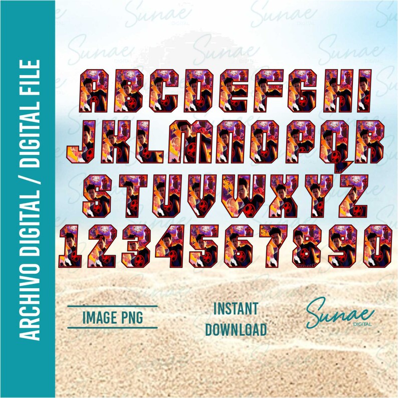 SPIDER VERSE FONTS Png Images Instant Download - Etsy