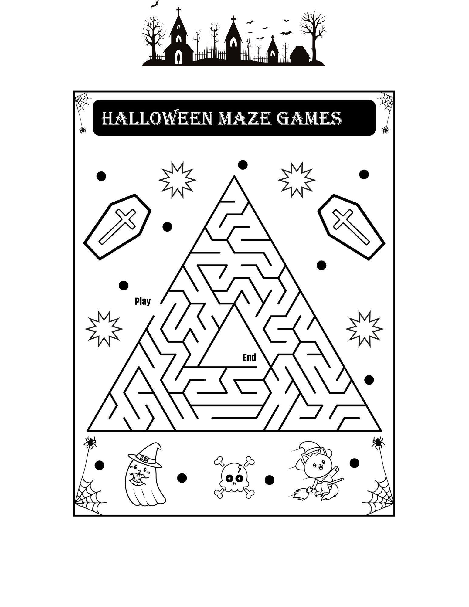 Halloween Maze, Word Search, How to Draw, Coloring Book for Kids for ...