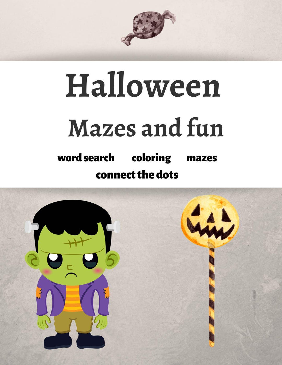 Halloween Maze, Word Search, How to Draw, Coloring Book for Kids for ...