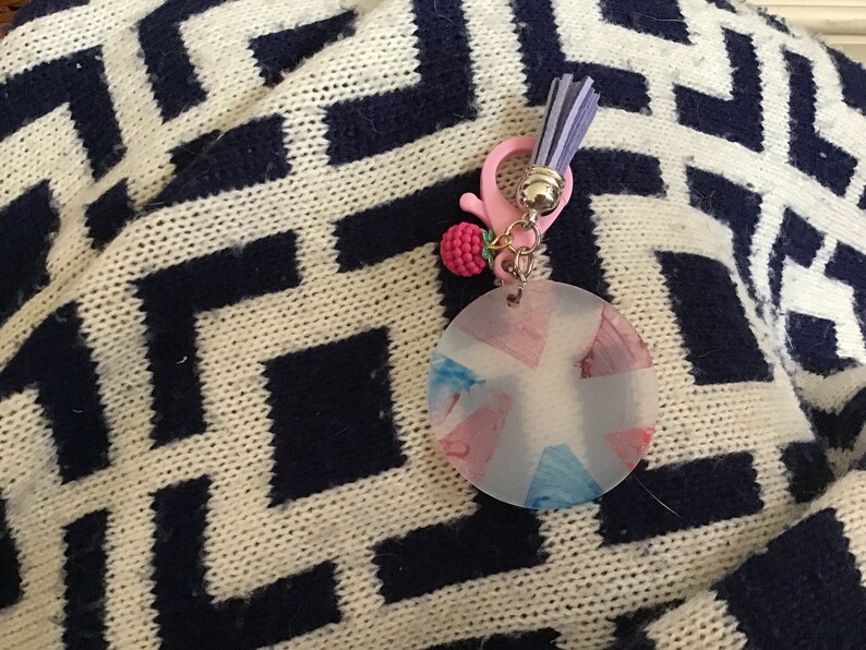 Acrylic Hand Painted Geometric Shapes Keychain - Etsy