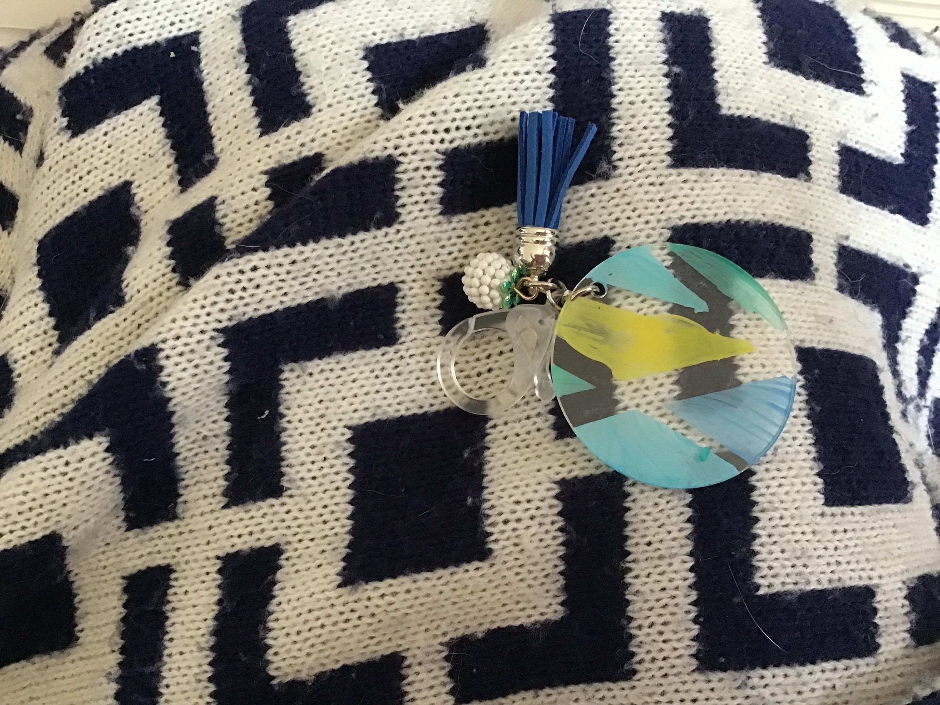 Geometric Hand Painted Shapes Keychain - Etsy