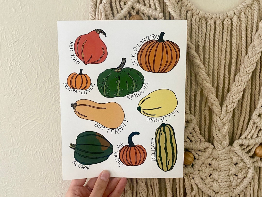 Autumn Squash Collage, Art Print - Etsy
