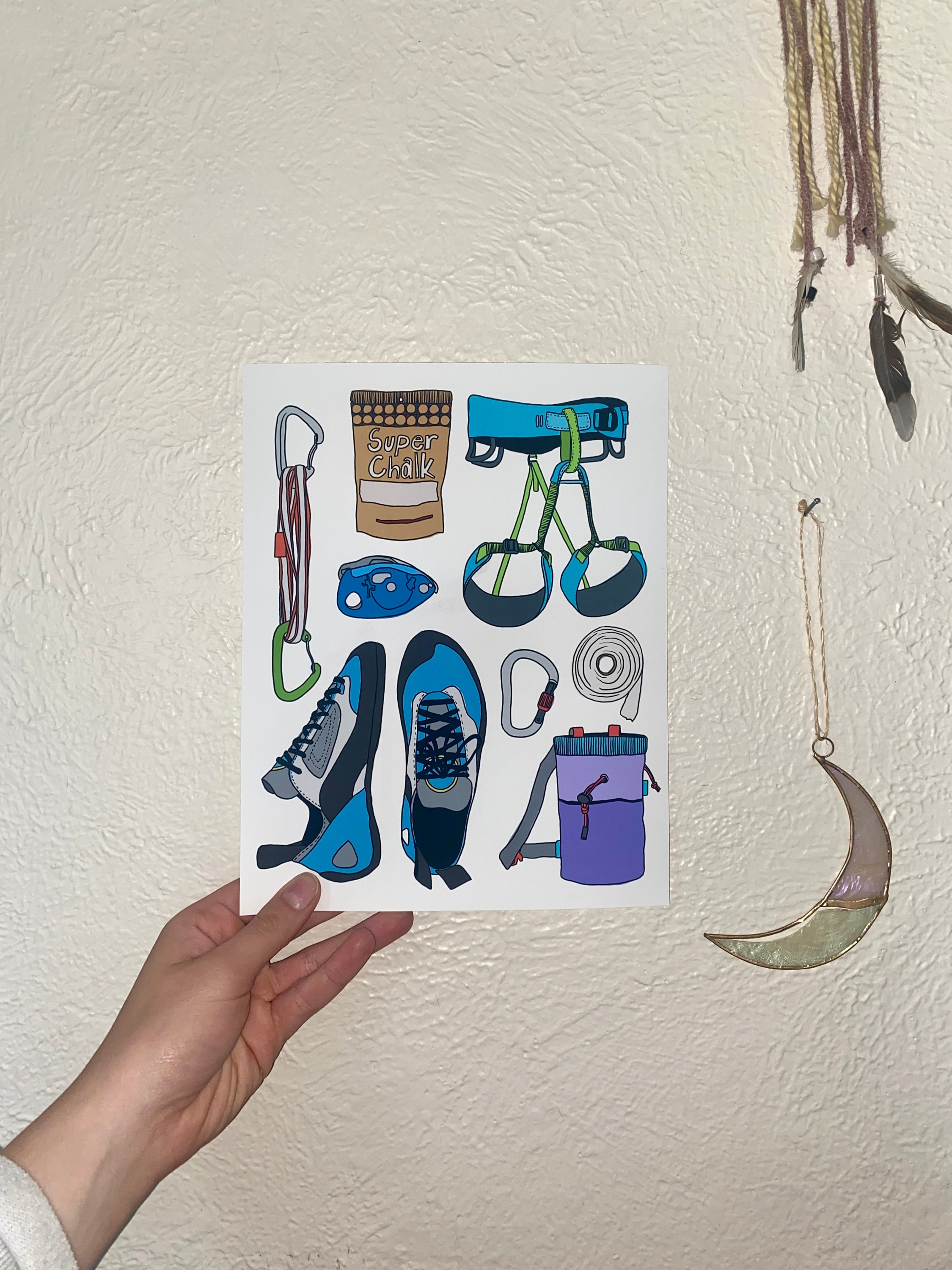 Climbing Gear Collage, Art Print - Etsy
