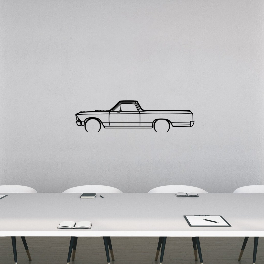 El Camino 1966 Detailed Silhouette Metal Wall Art, Metal Car Wall Art ...
