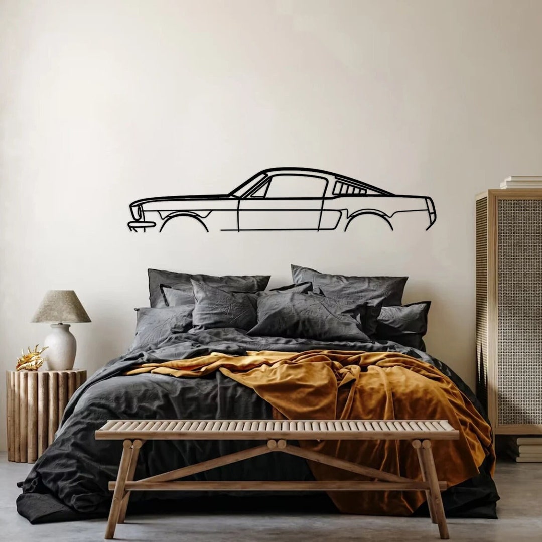 Mustang Fastback 1966 Classic Silhouette Metal Wall Art Metal - Etsy