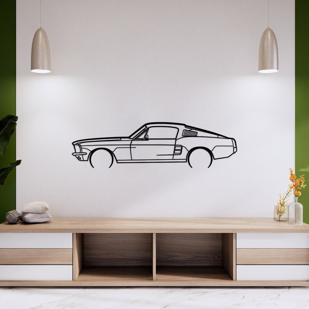 Mustang GT Fastback 390s Detailed Silhouette Metal Wall Art - Etsy