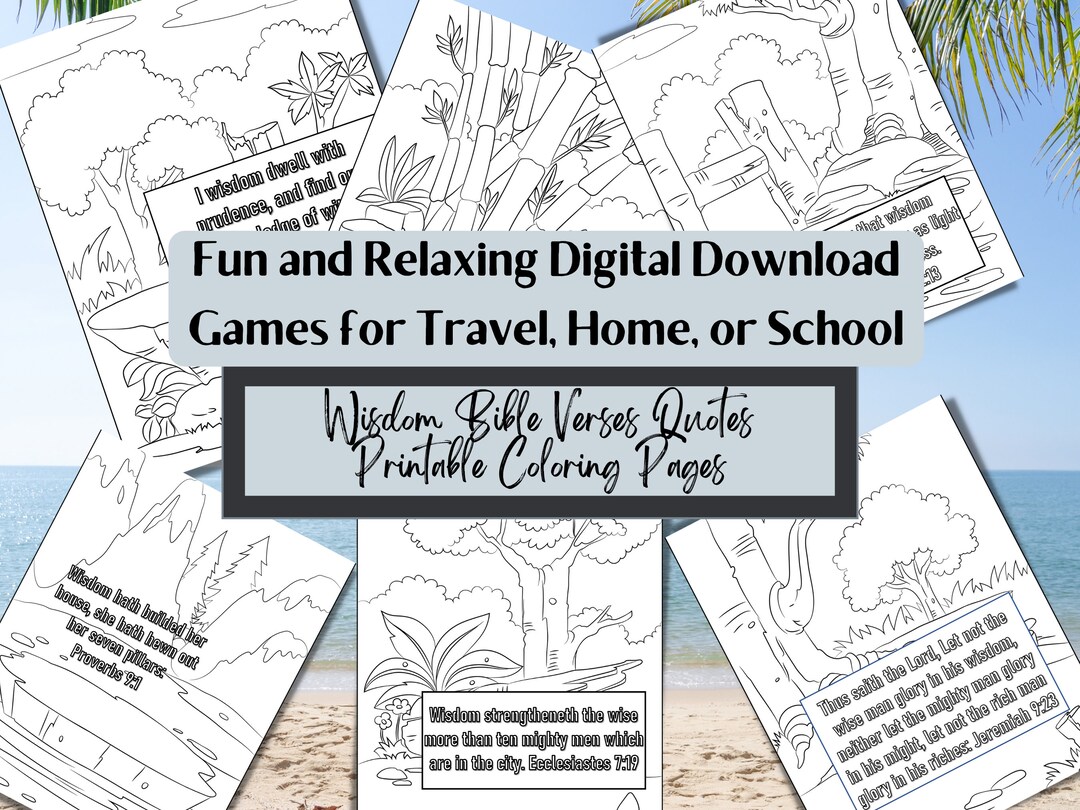 Wisdom Bible Verses Quotes Printable Coloring Pages A Digital Download ...