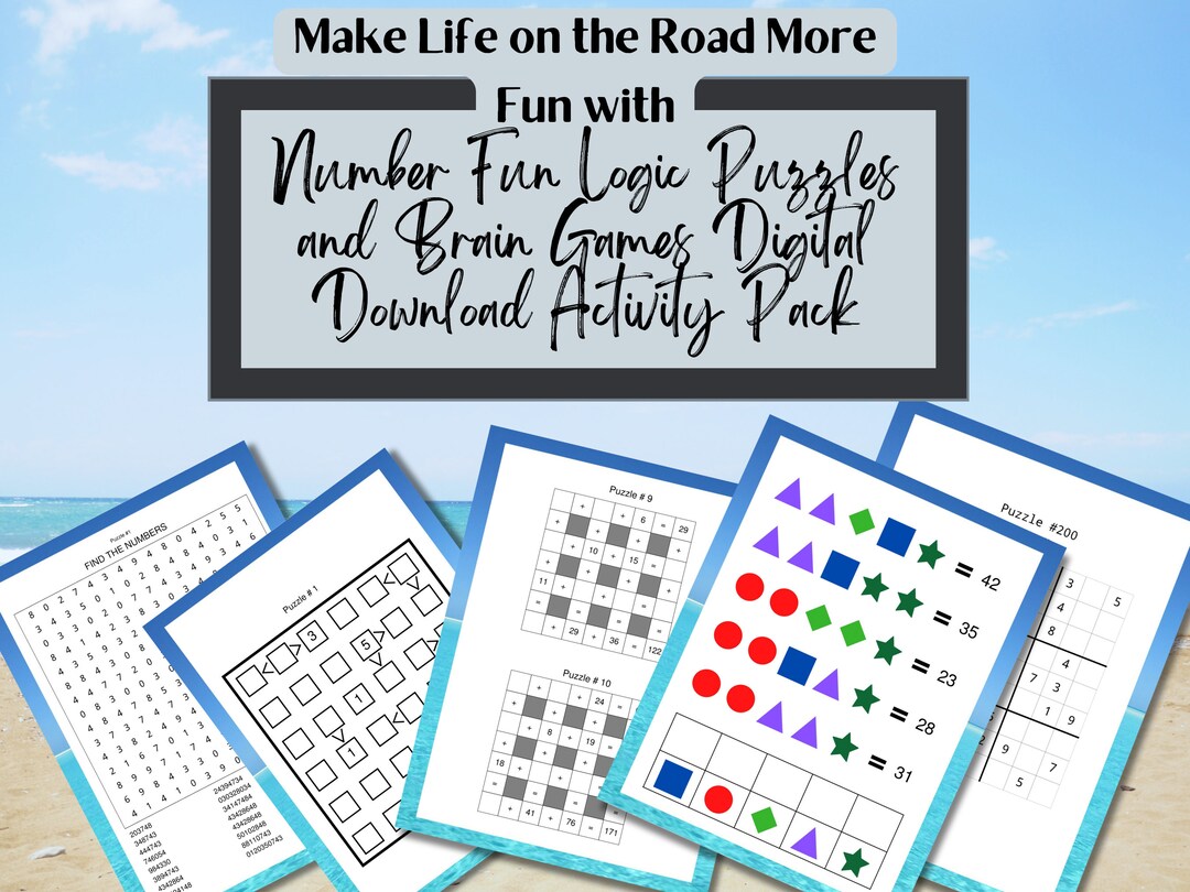 Number Fun Logic Puzzles and Brain Games Digital Download Activity Pack ...