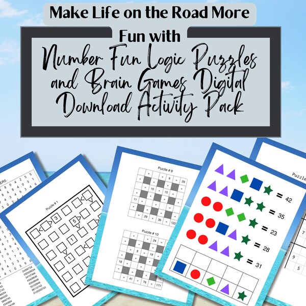 Number Fun Logic Puzzles and Brain Games Digital Download Activity Pack ...