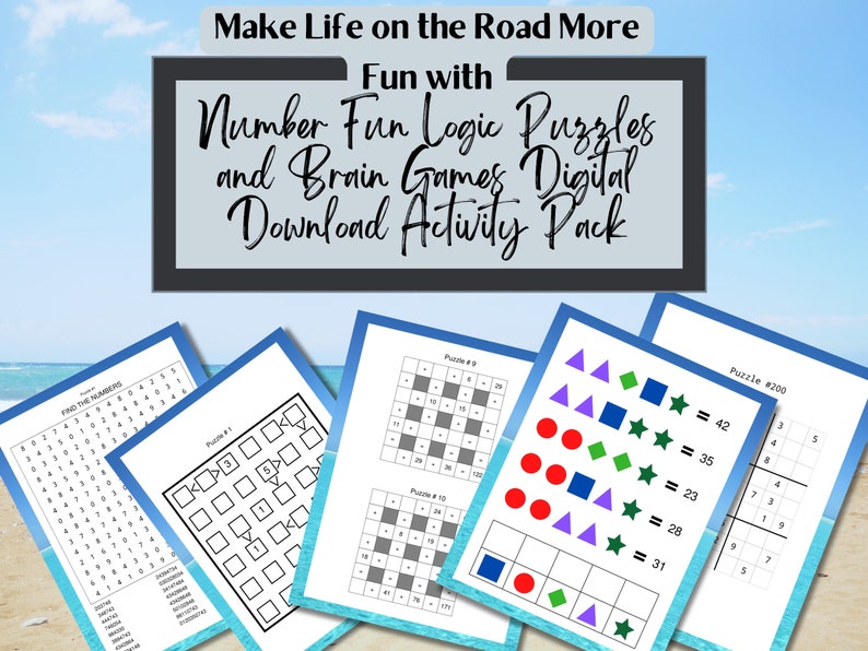 Number Fun Logic Puzzles and Brain Games Digital Download Activity Pack ...