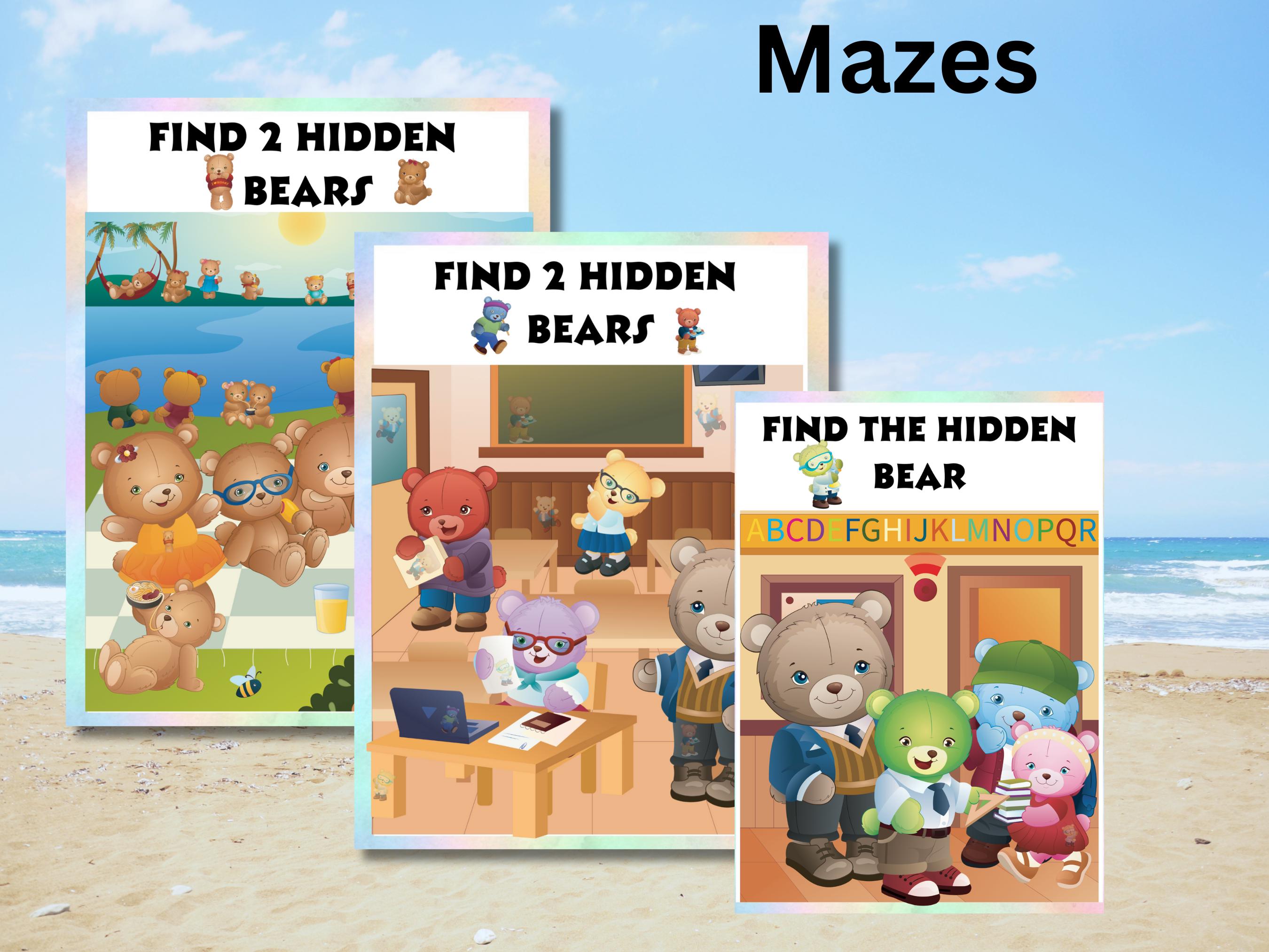 Teddy Bear Games, Mazes, and Coloring Pages Mini Pack; Spot the ...