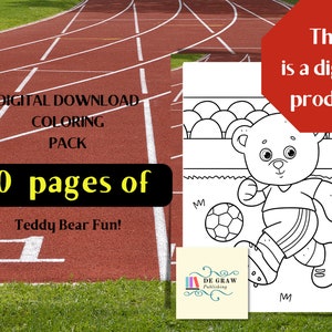 Teddy Bears in Sports Printable Coloring Pack for Kids and Adults ...