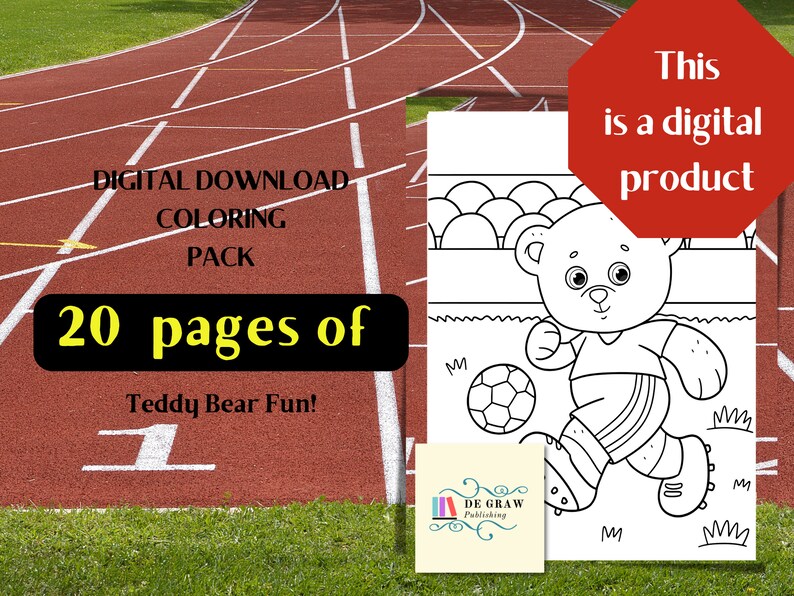 Teddy Bears Dressed for Sports Digital Download Coloring Pack for ...