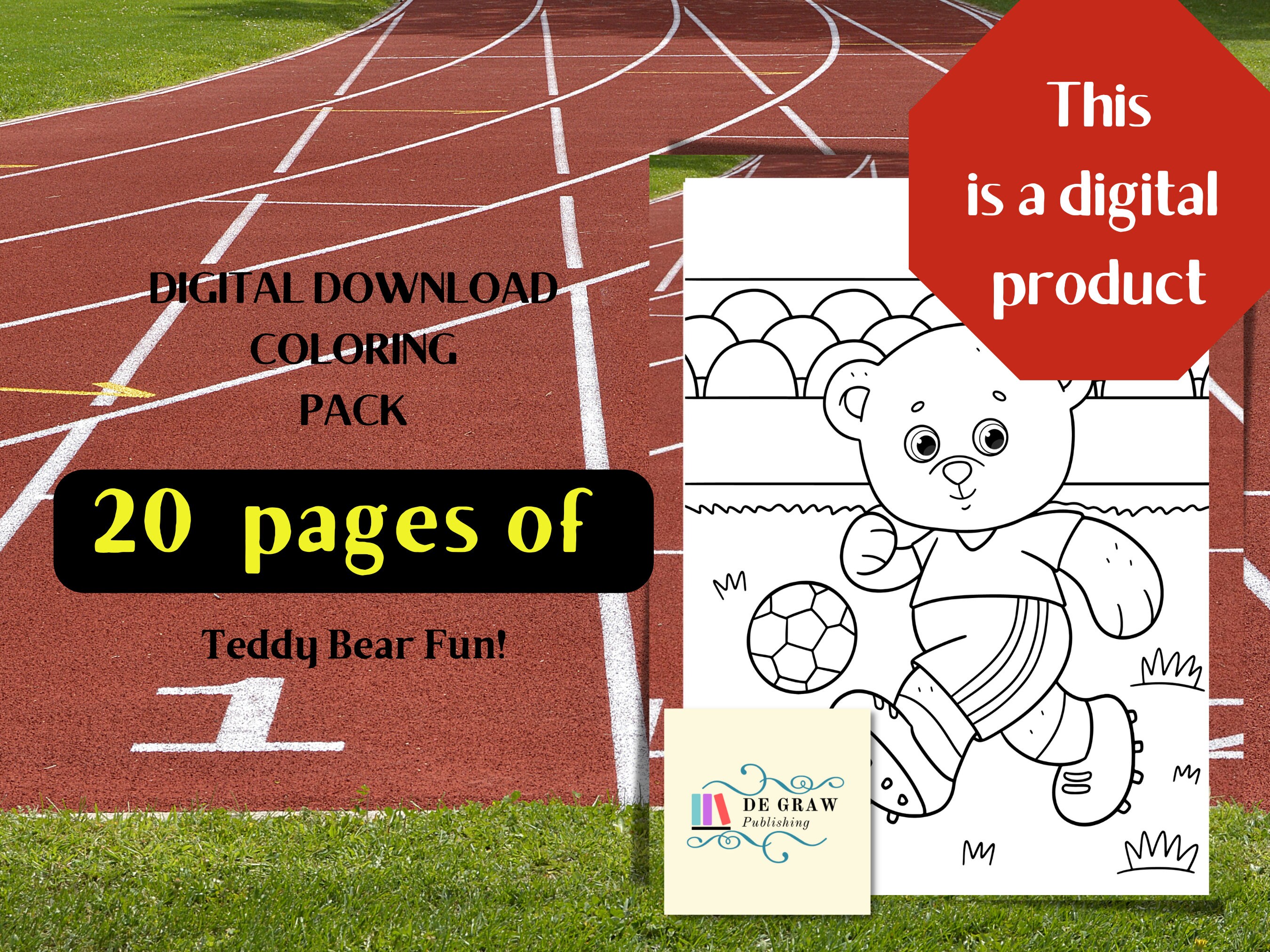 Teddy Bears Dressed for Sports Digital Download Coloring Pack for ...