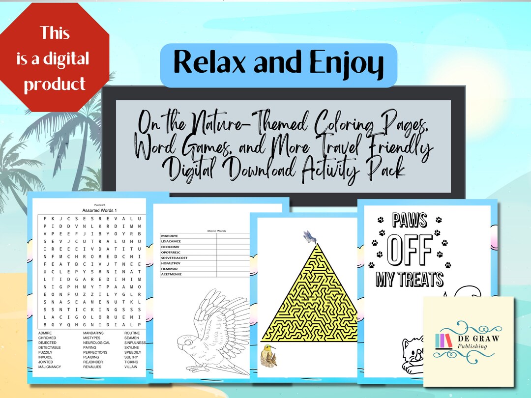 On the Nature-themed Coloring Pages, Word Games, and More Travel ...