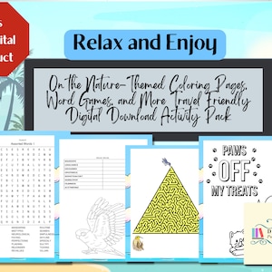 On the Nature-themed Coloring Pages, Word Games, and More Travel ...