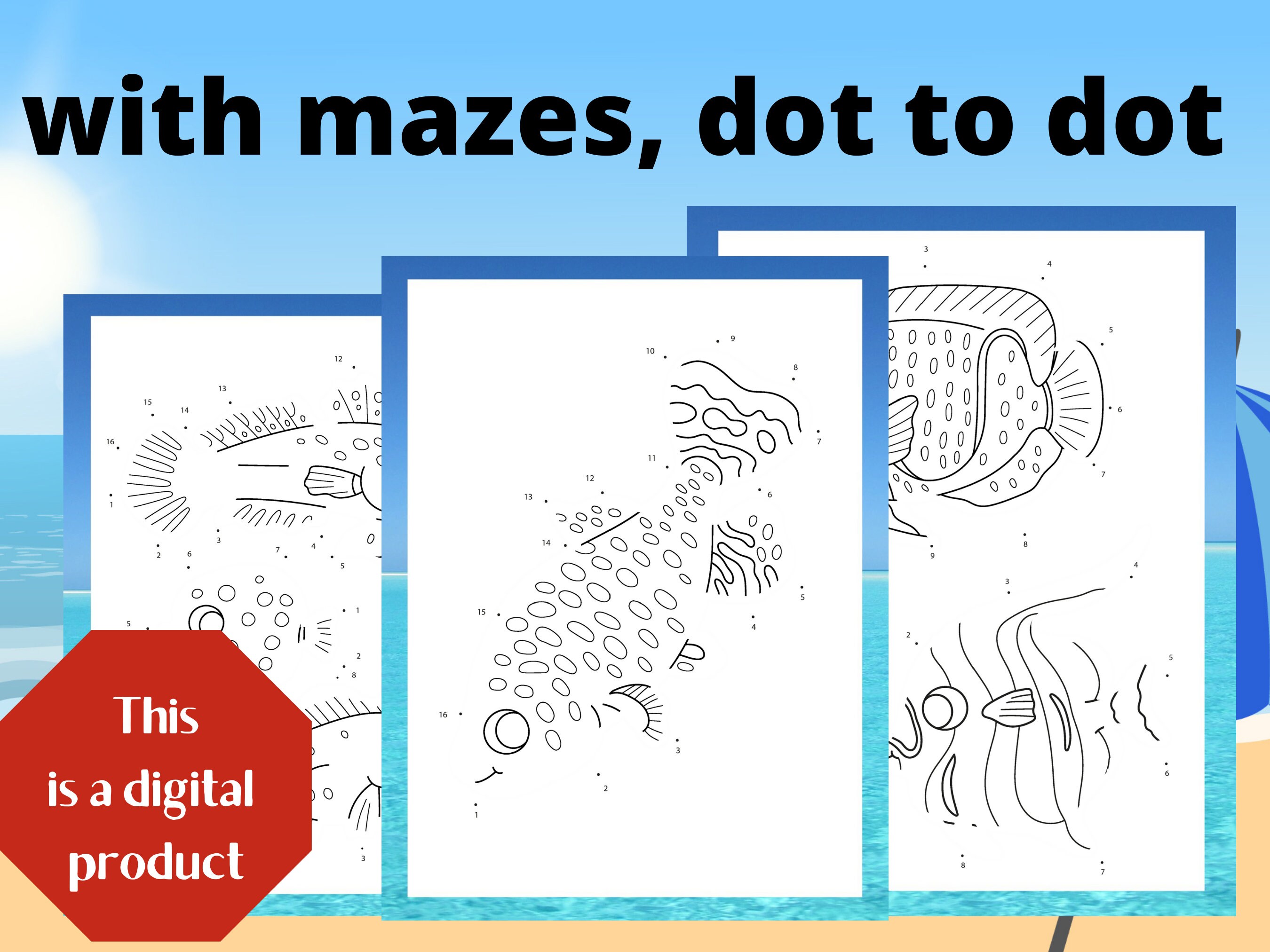 On the Go Ocean Themed Coloring Pages, How to Draw, Word Games, and ...