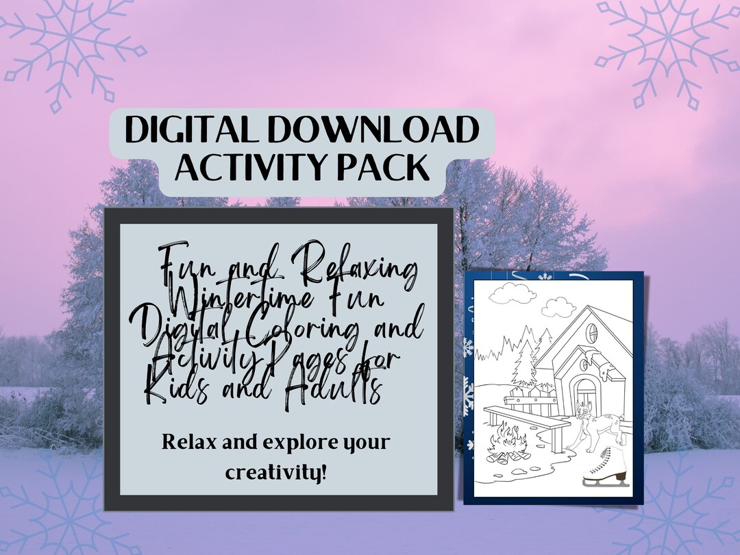 Fun and Relaxing Wintertime Fun Digital Coloring and Activity Pages for ...